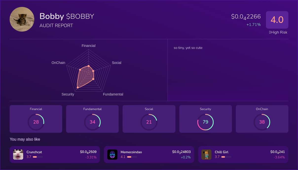 Kryll³ | $BOBBY (Bobby) X-Ray Score – Trusted Token Audit, On-Chain ...