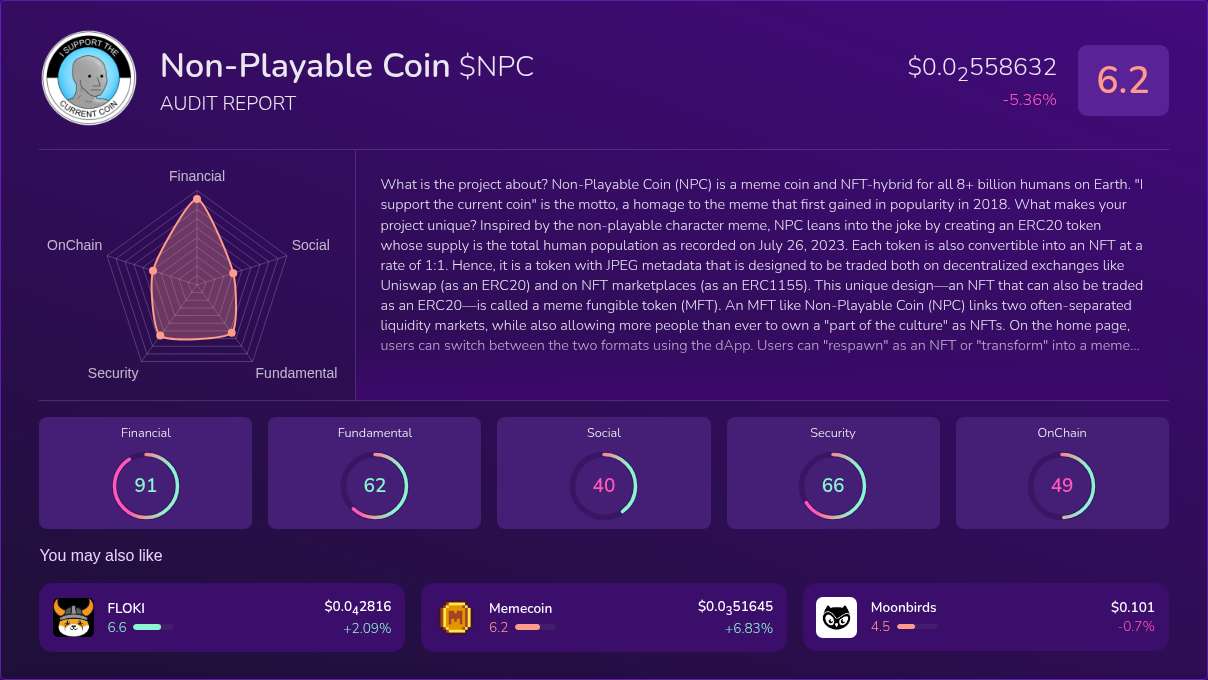 Kryll³ | $NPC (Non-Playable Coin) X-Ray Score – Trusted Token Audit, On ...
