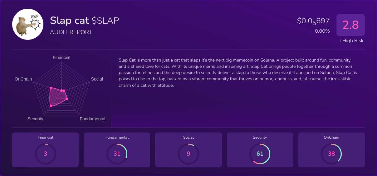 Kryll³ | $SLAP (Slap cat) X-Ray Score – Trusted Token Audit, On-Chain ...